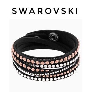 Swarovski | Jewelry | New Swarovski Slake Bracelet Rose Gold Black ...